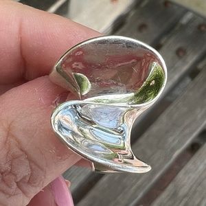 Jewelry | Vintage Huge Modernist Waive Design Ring Sterling Silver ...
